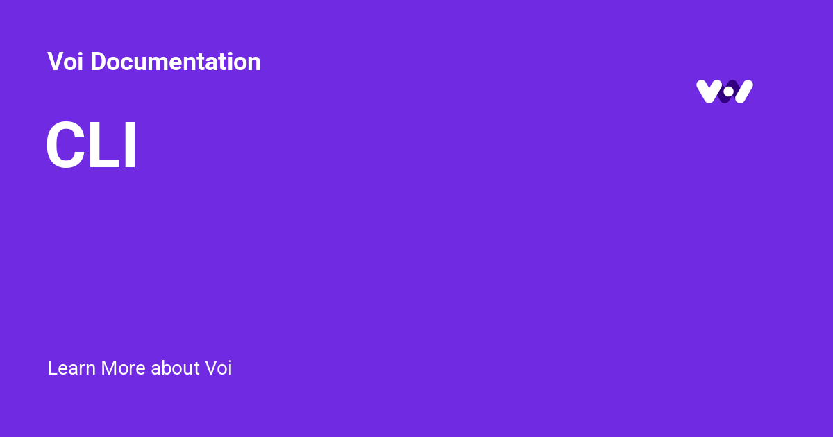 CLI - Voi Documentation